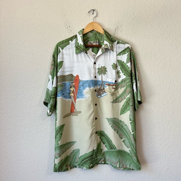 Tori Richard | Shirts | Vintage Tori Richard Hawaiian Shirt Surfer Girl ...